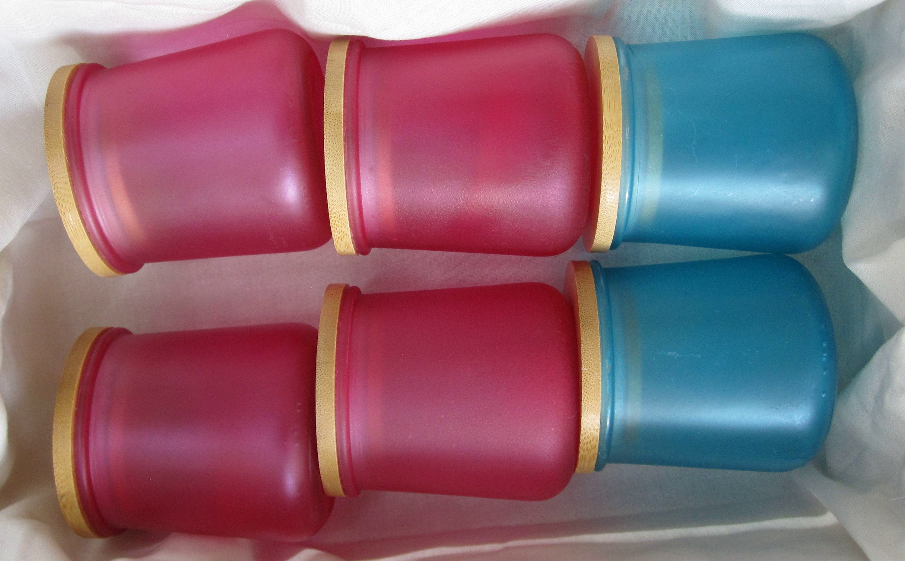 Four 5oz. Eco-friendly Upcycled Catch-all Glass Jars With Bamboo Lids ...