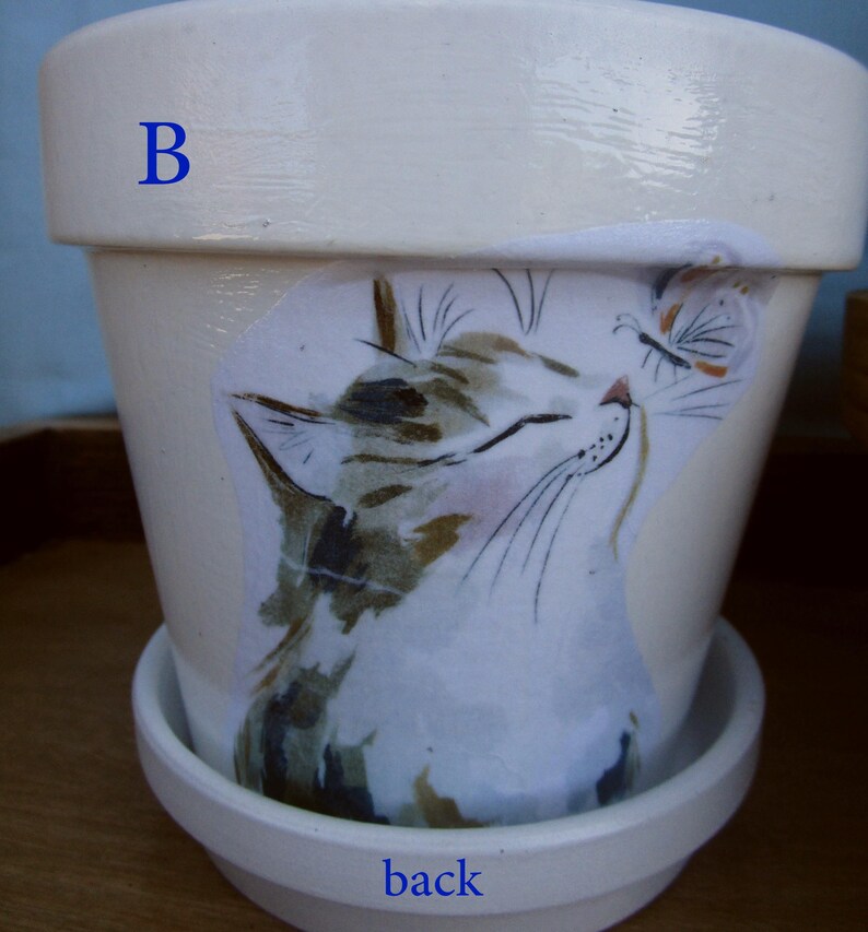 Water Color Kitten Motif Terracotta Planter - Etsy