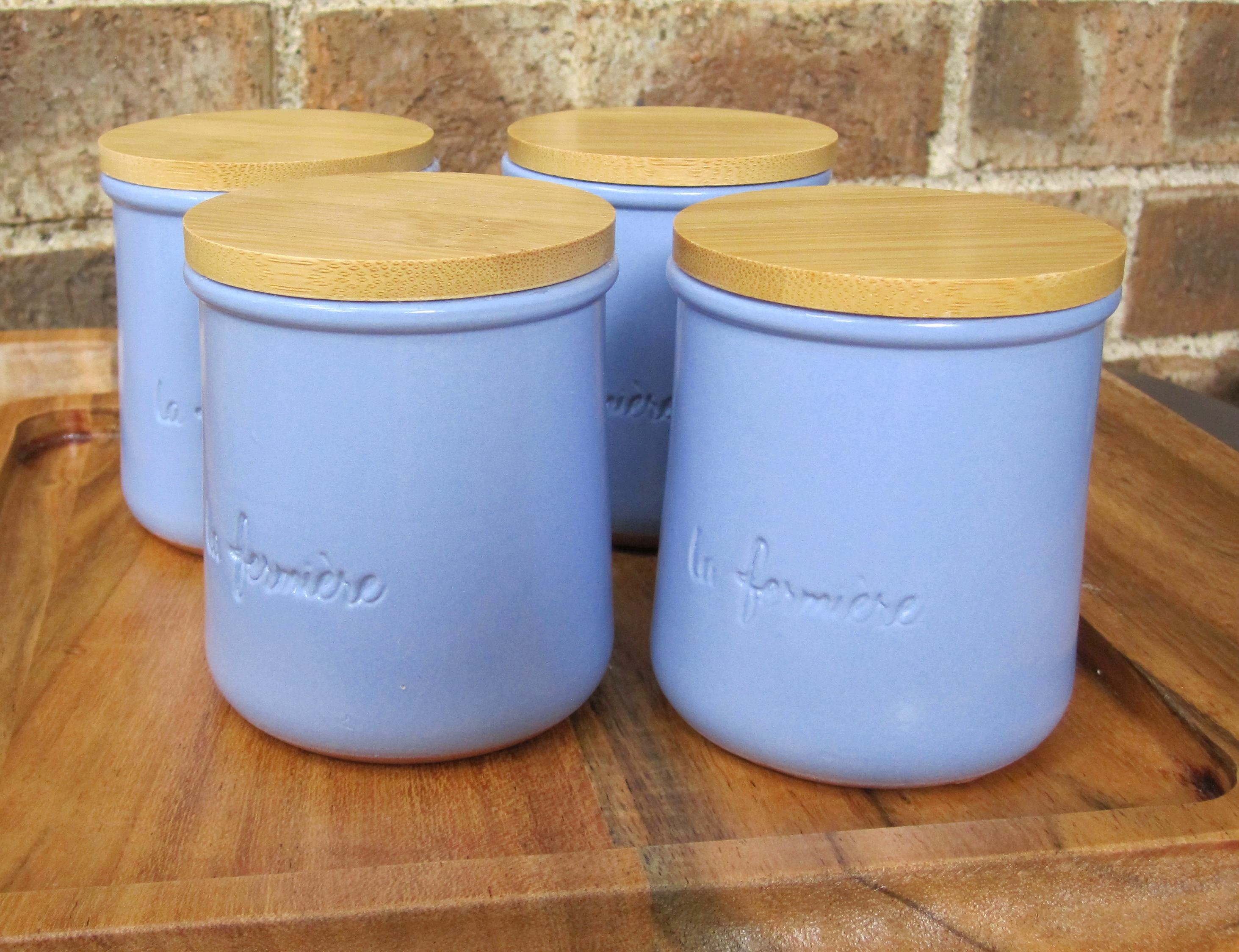 La Fermiere Yogurt Jars-set of 4 5.6 Oz. Eco-friendly Upcycled Catch ...