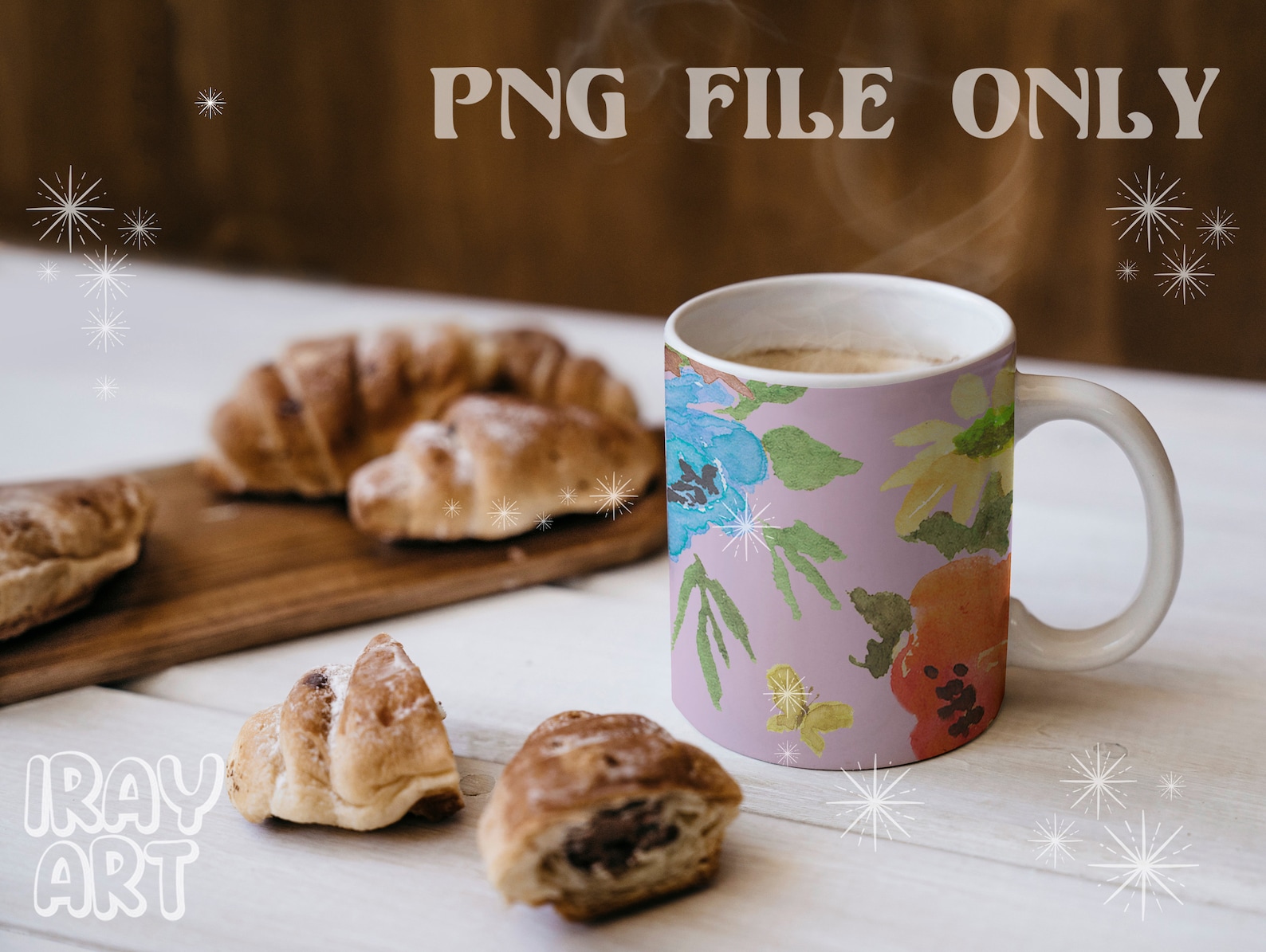 Flowers Mug Template Png - Daisy Sublimation Mug - Stencil Flowers ...