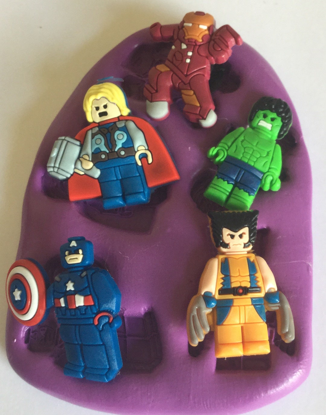 Marvel Avengers Super Heroes Silicone Mould Mold Topper Cupcake Baking ...