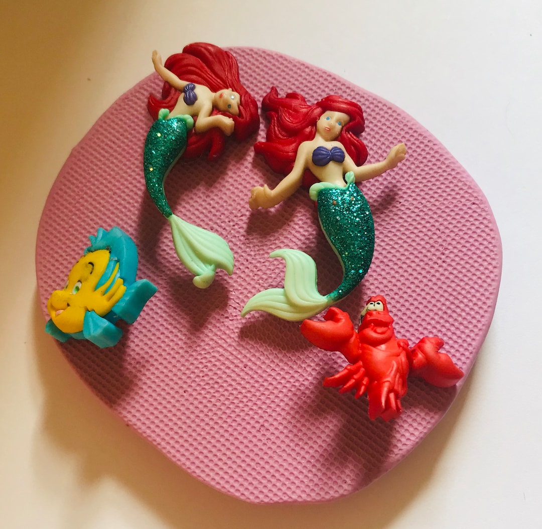 Ariel Little Mermaid Silicone Mould Mold Topper Cupcake Baking Crafts ...
