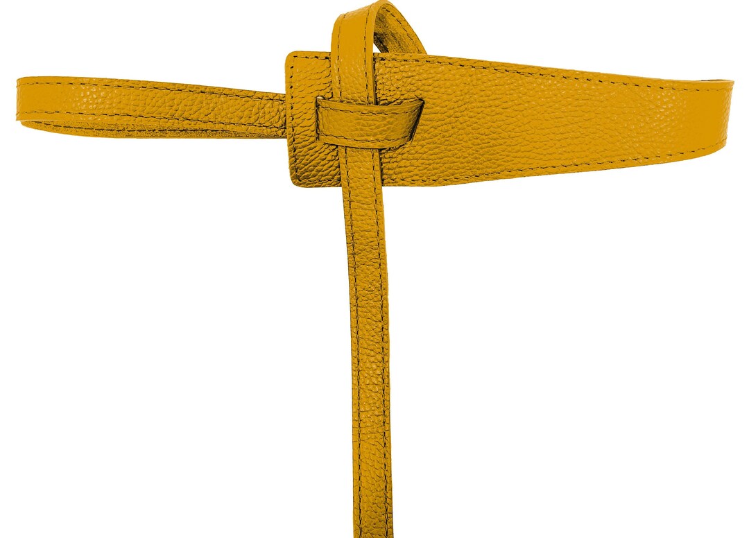 Fish in the Sea Retro Vintage Blazer Belt Mustard Mustard Yellow Narrow ...