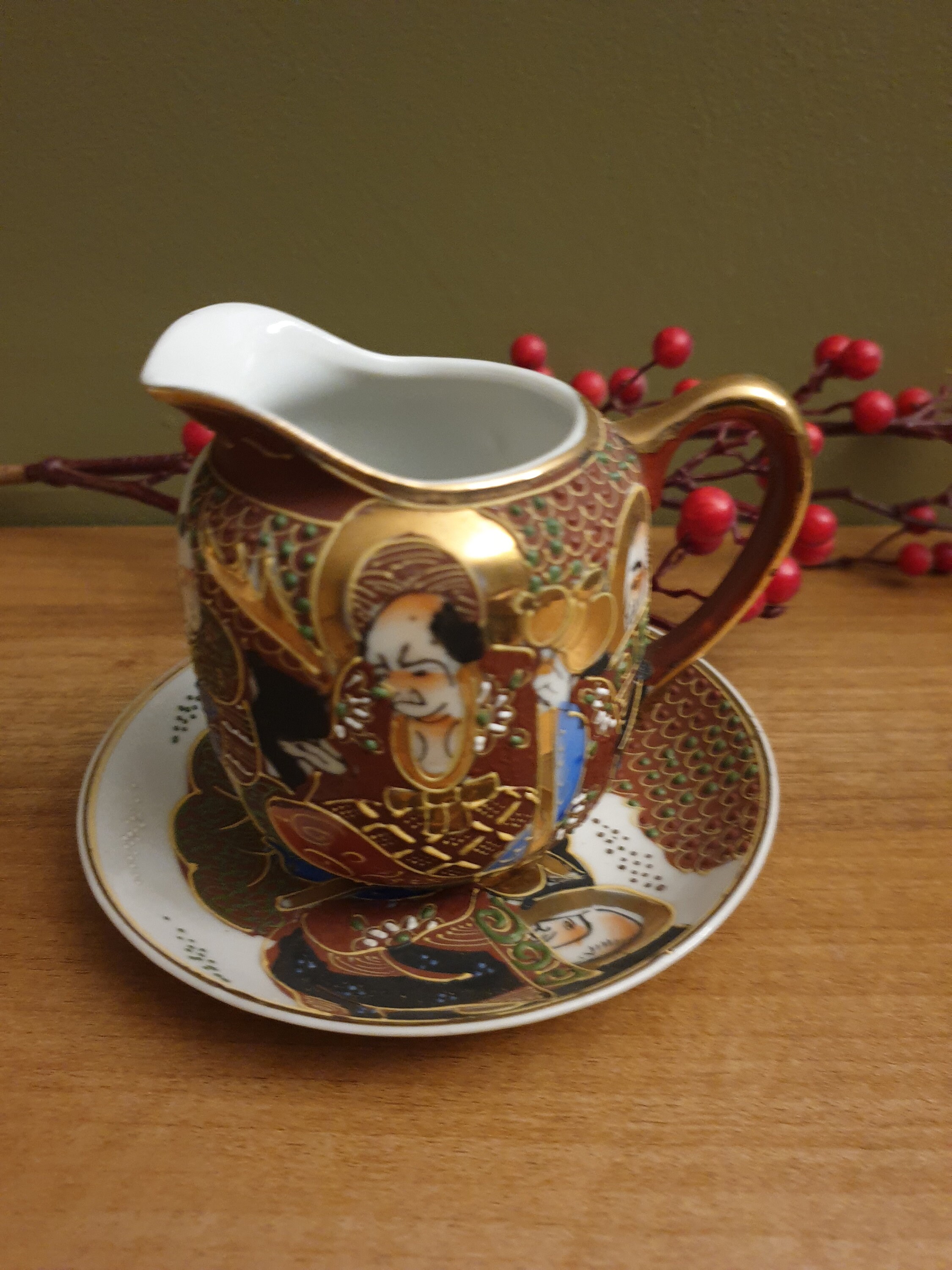 Moriage Eggshell Samurai Handpainting Coffee Set - Etsy