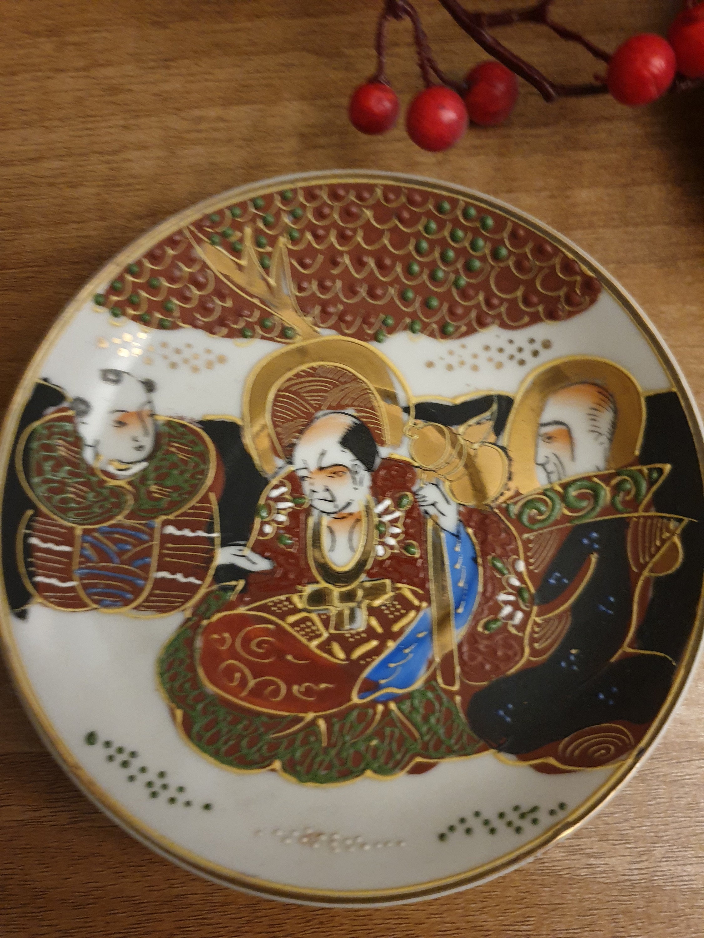 Moriage Eggshell Samurai Handpainting Coffee Set - Etsy