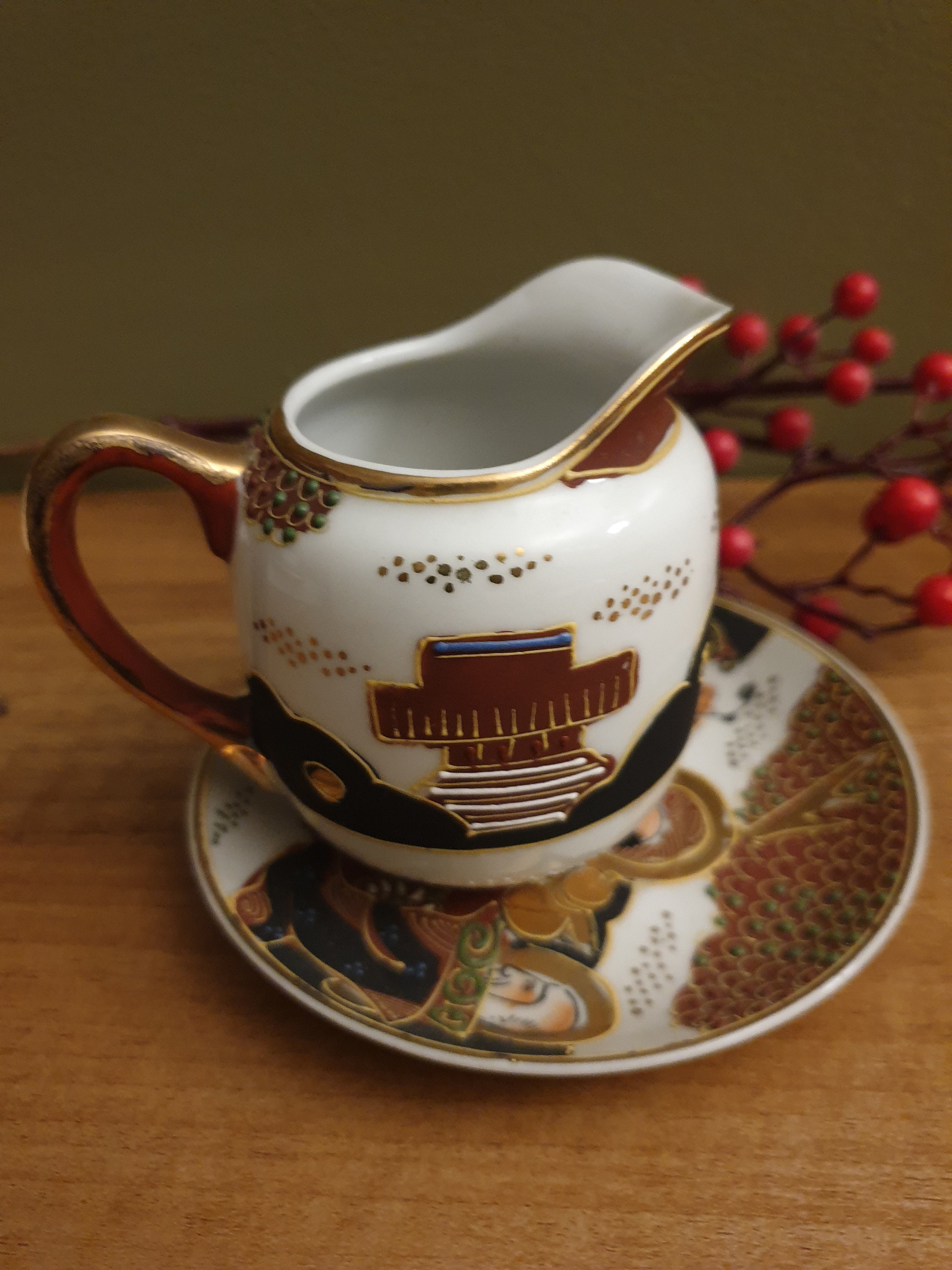 Moriage Eggshell Samurai Handpainting Coffee Set - Etsy