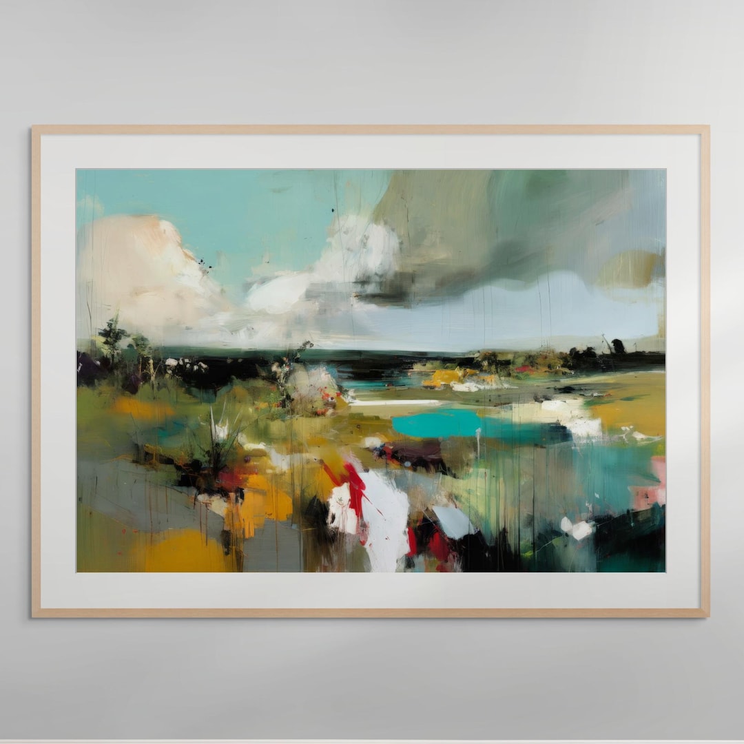 Muted Color Field Landscape, Abstract Rural Art, Expressive Impasto ...