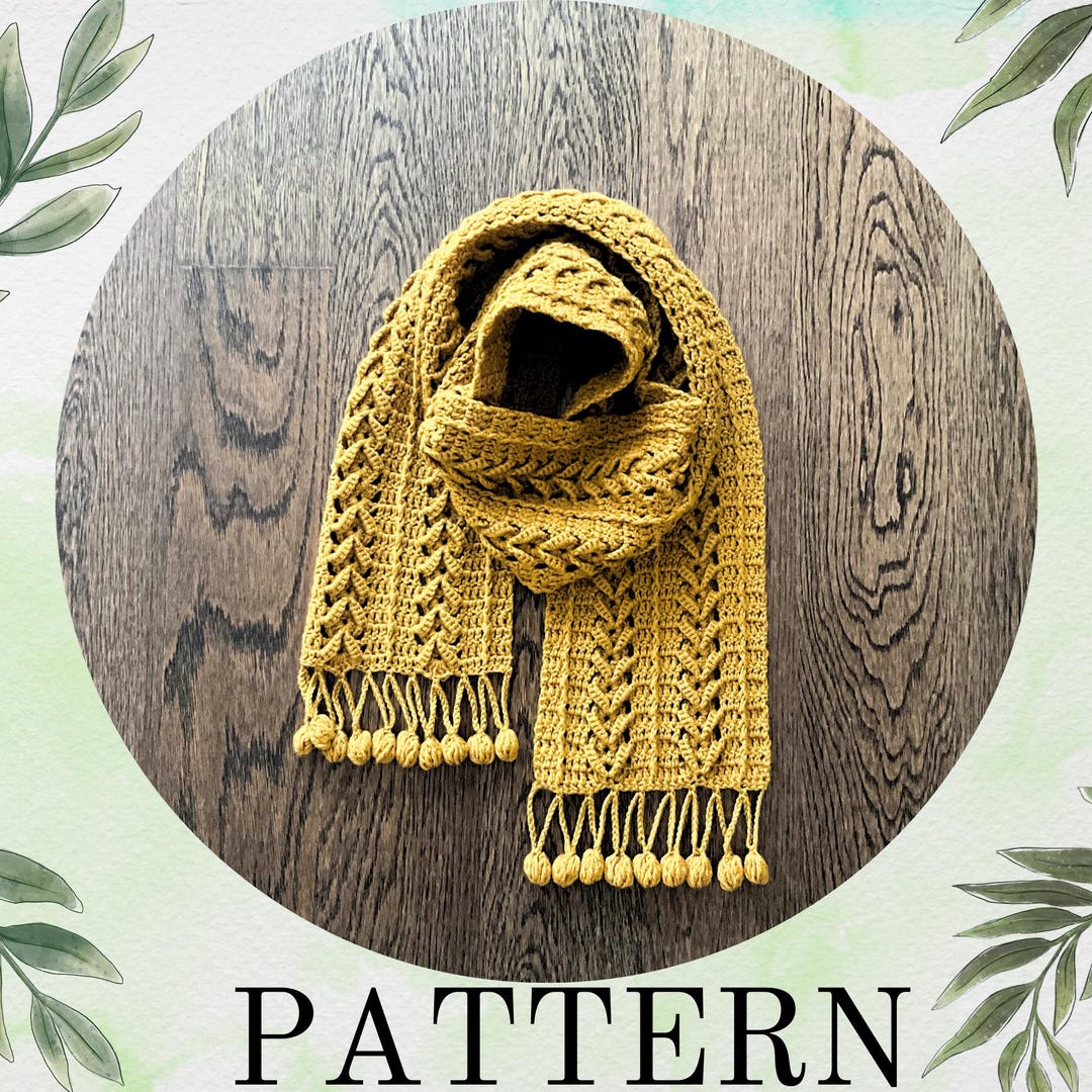 Long Crochet Scarf Pattern, Winter Accessories. - Etsy