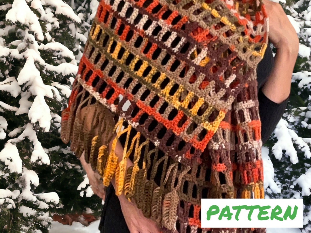 CROCHET PATTERN, Rectangular Shawl With Tassels, Long Women Scarf, PDF ...