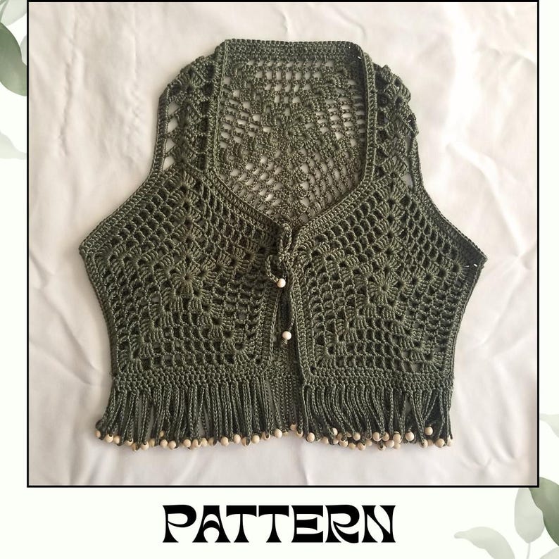 Crochet Summer Vest Pattern, Bohemian Top. - Etsy