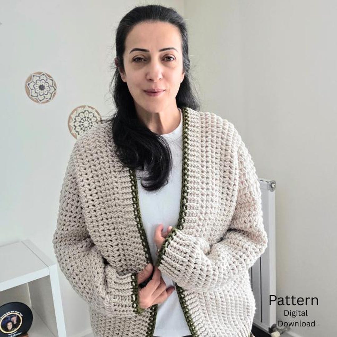 Crochet Cardigan Pattern, Textured Cozy, No Sew, Size Inclusive. - Etsy