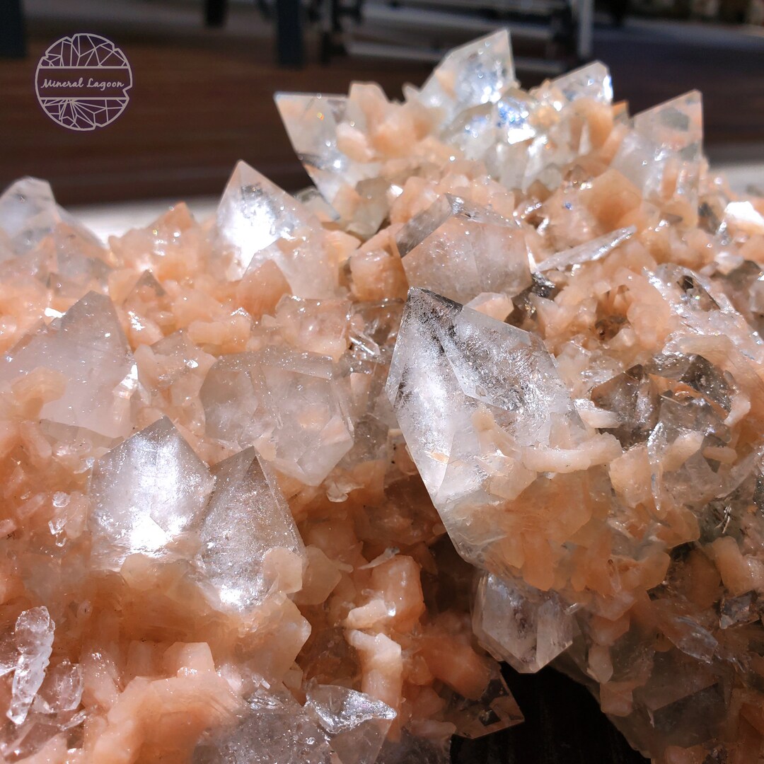 Pink Stilbite on Apophyllite Exclusive Gift Display Collection Specimen ...