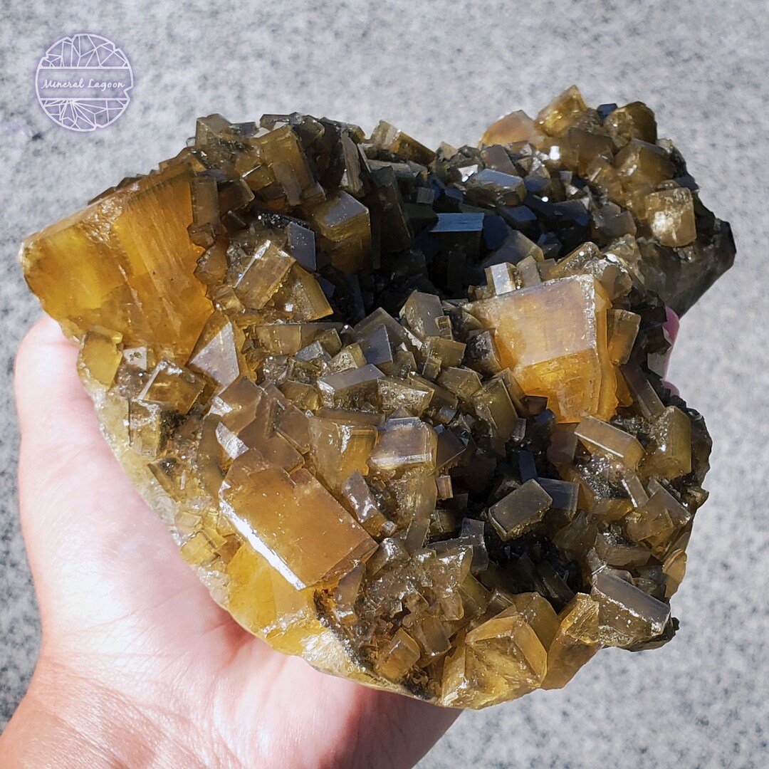 Golden Yellow Barite Rare Large Mineral Specimen Special Gift Collector ...