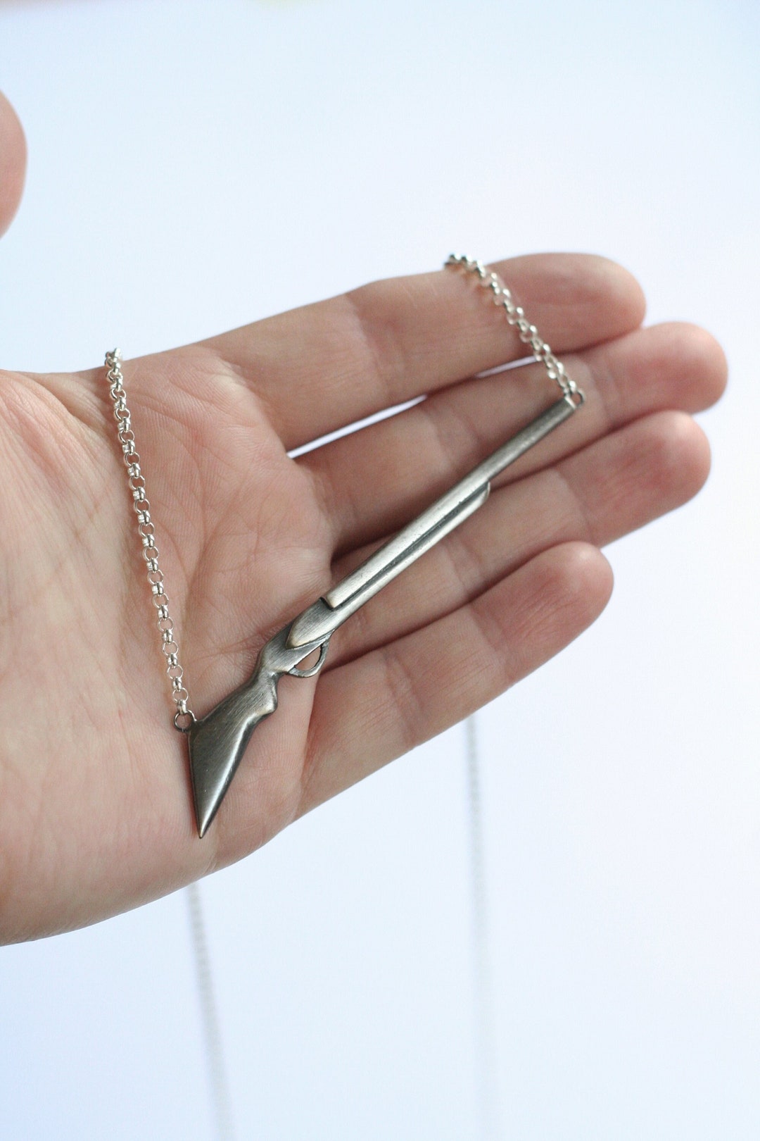Silver Shotgun Necklace. Weapon Jewelry. Sterling Silver - Etsy