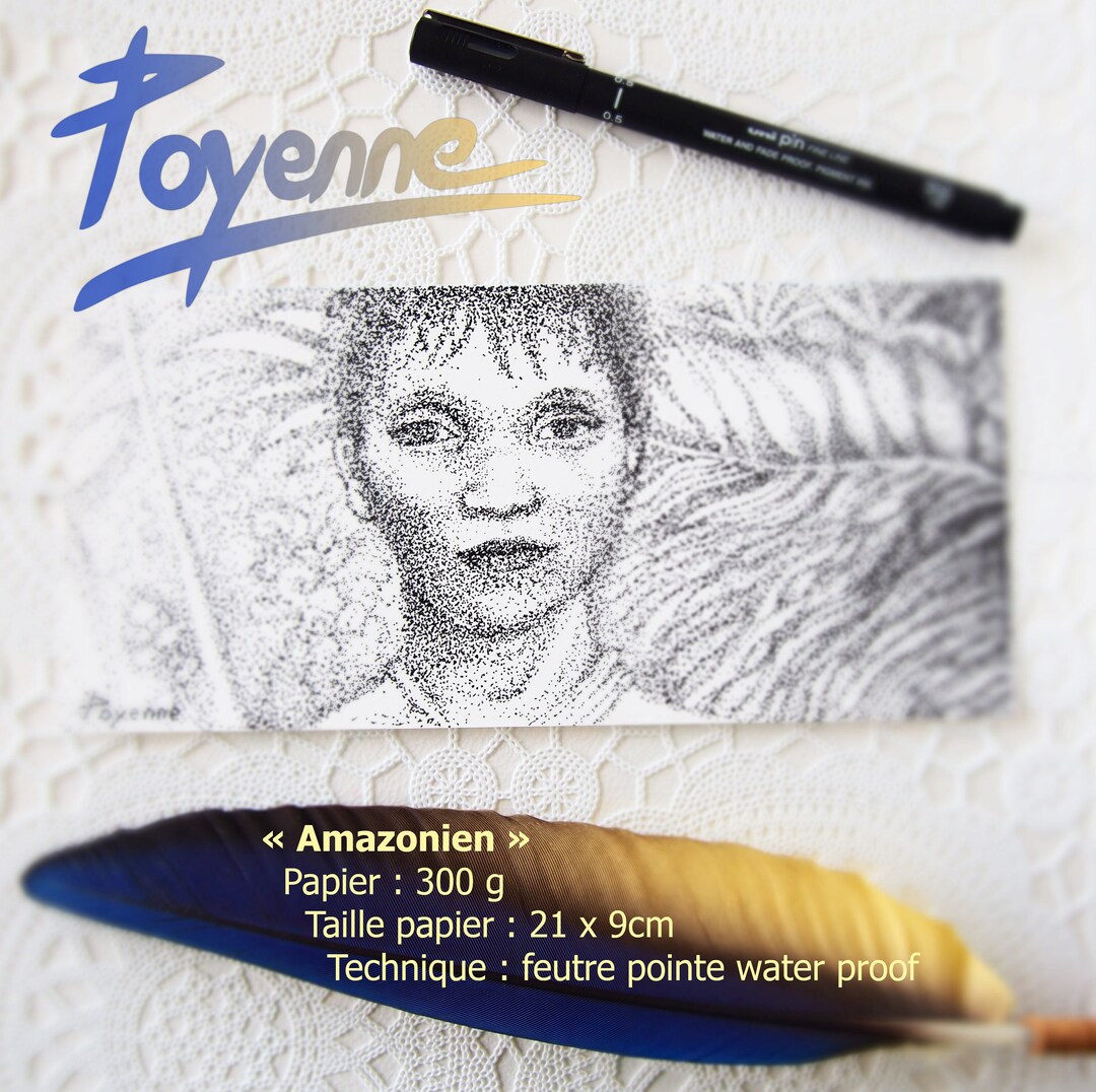 Amazonian Medicine Man Portrait Drawing / Dotwork / Original and Unique ...