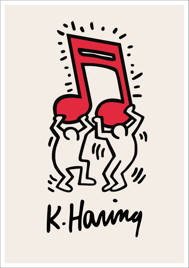 MUSICAL NOTE Keith Haring Poster Print Fine Art Exhibition - Etsy UK