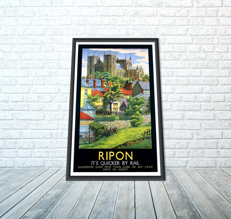 RIPON Vintage Railway Poster Fine Art Poster - Etsy