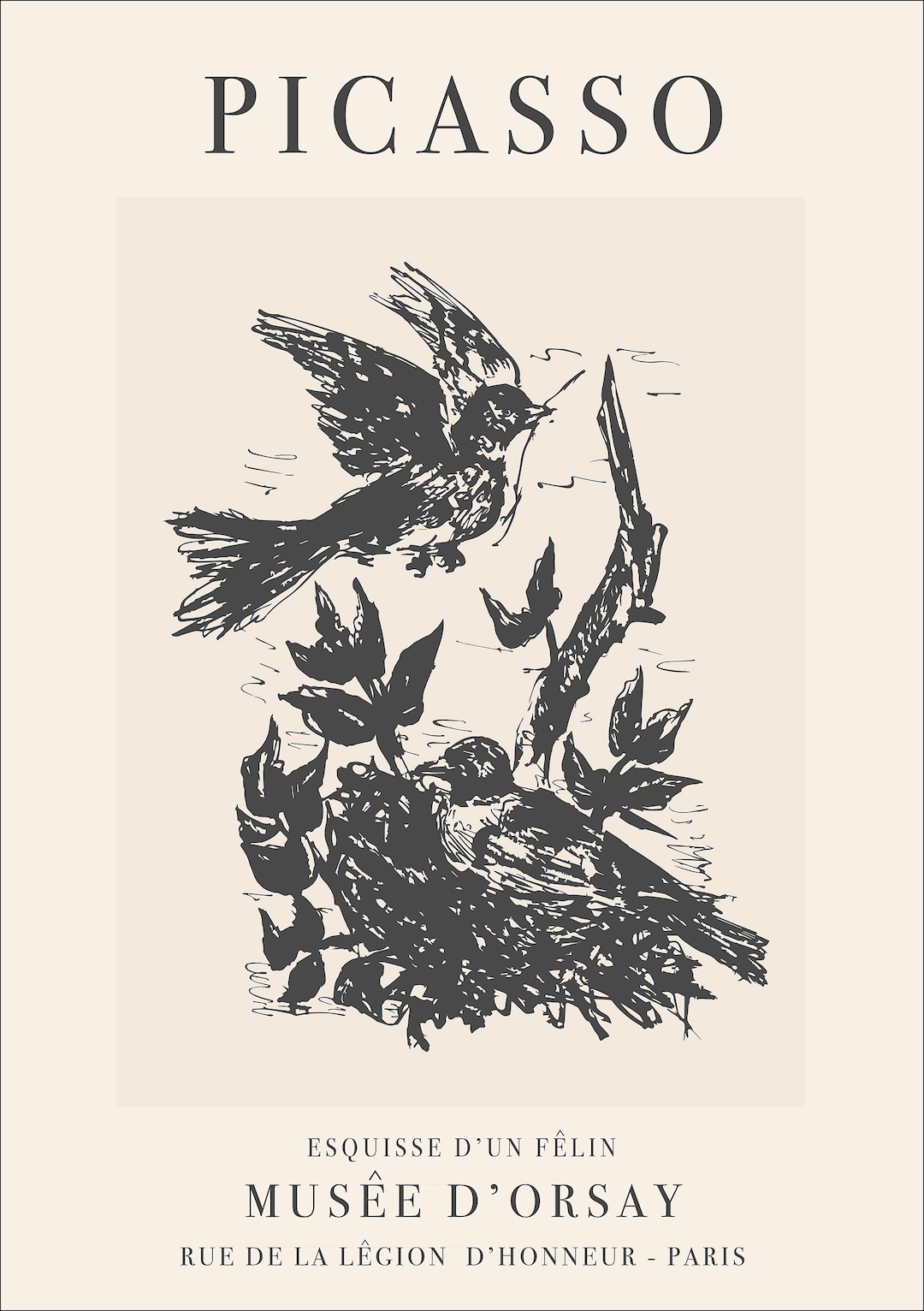 PICASSO Black Birds Pablo Picasso Poster Print Tirage - Etsy France