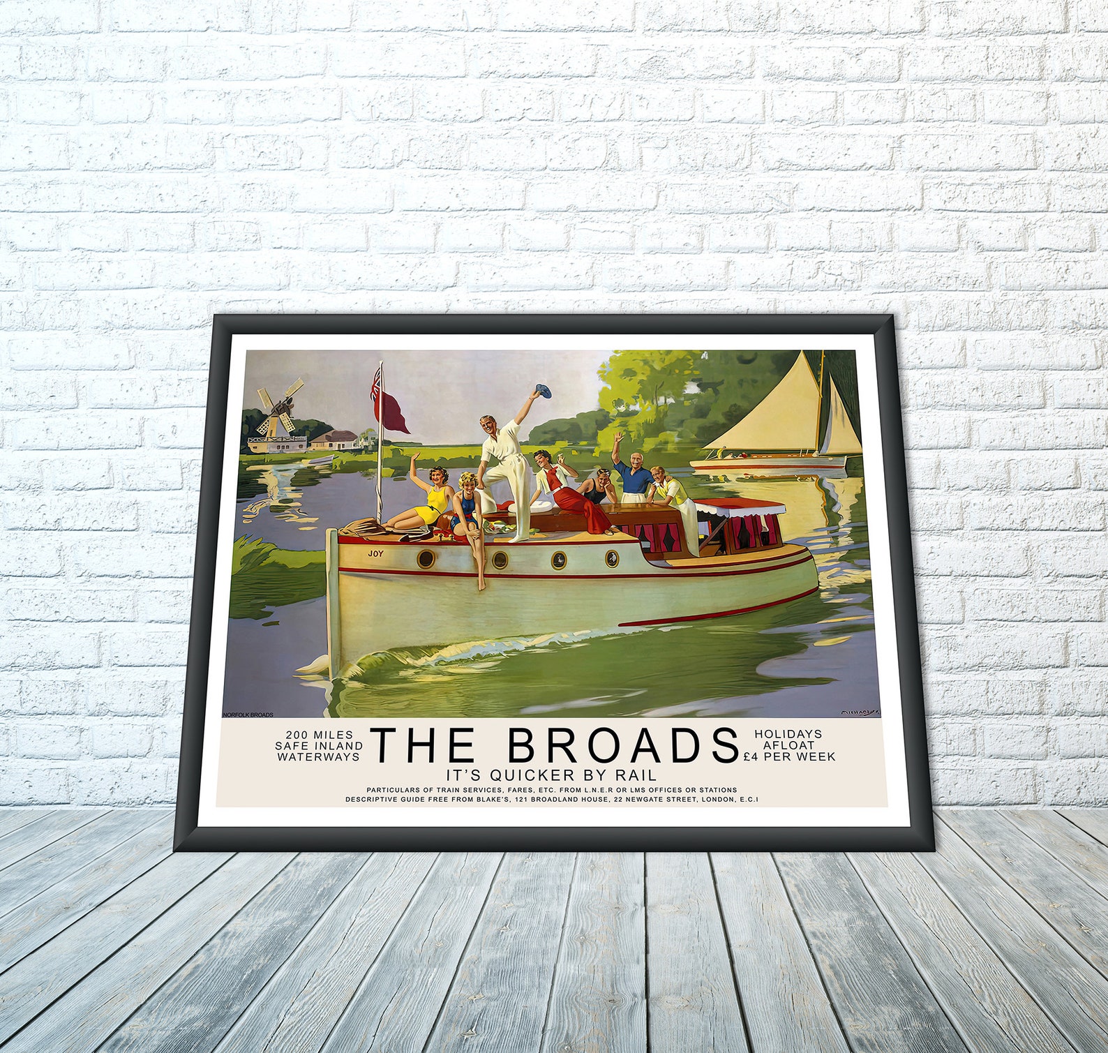 THE BROADS Vintage Railway Poster Fine Art Poster - Etsy
