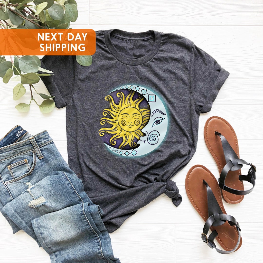 Sun and Moon Shirt, Moon Shirt, Moon Bohemian Shirt, Sun and Moon T ...