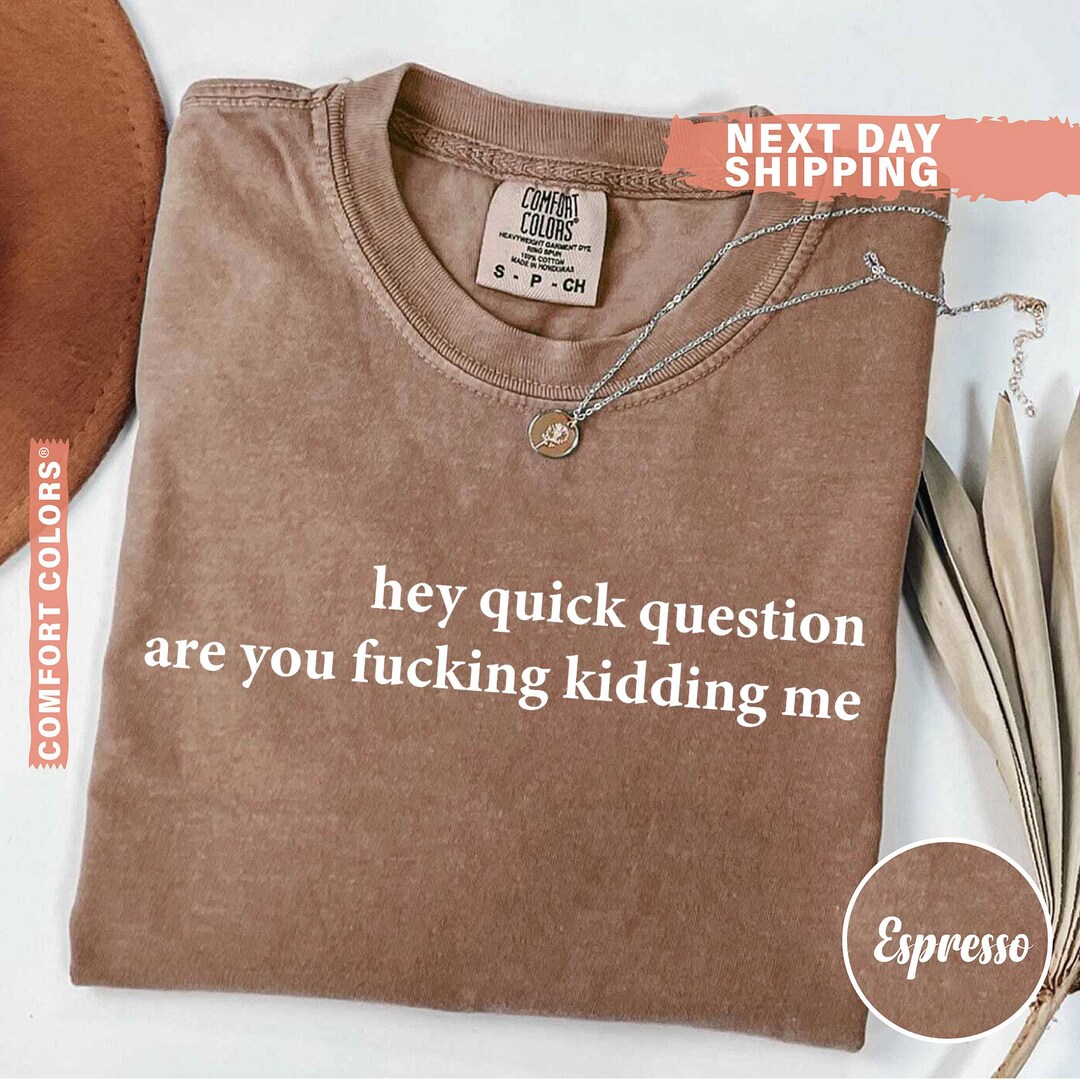 Hey Quick Question Are You Kidding Me Comfort Colors® Shirt, Funny ...