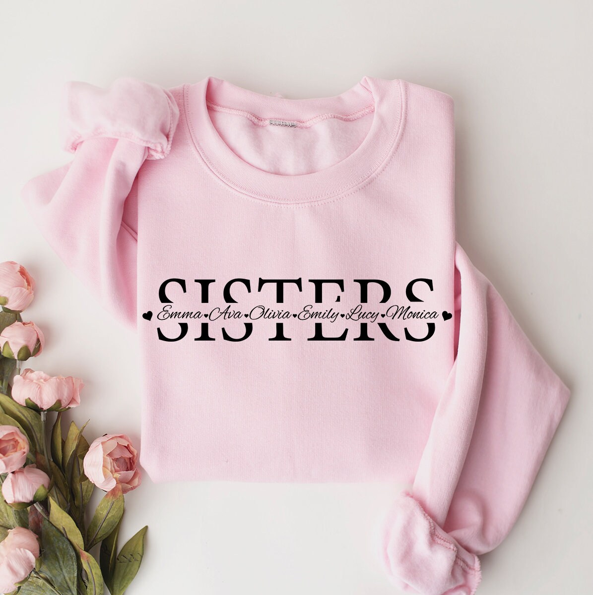 Custom Sisters Sweatshirt, Personalized Sisters Name Sweater, Custom ...