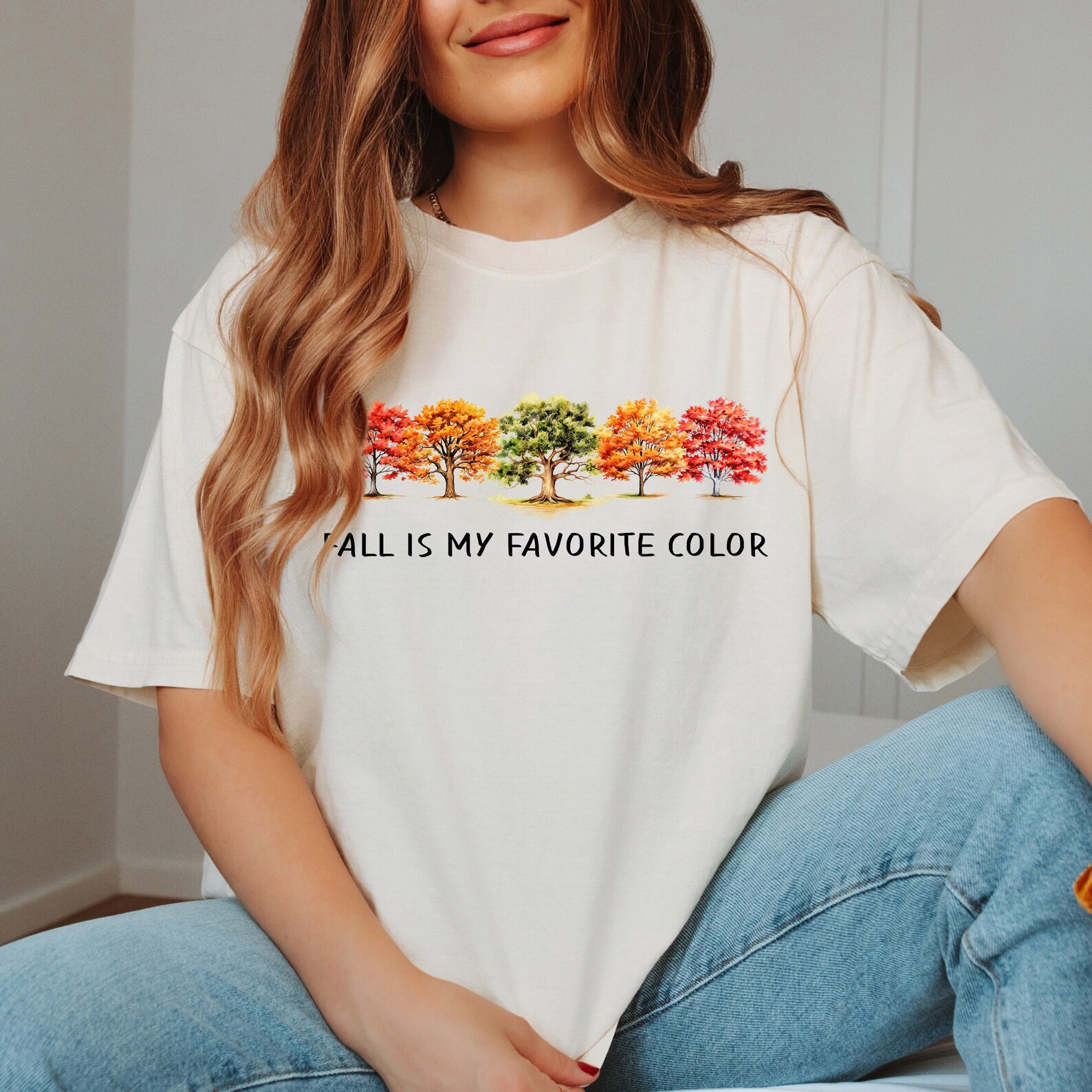 Comfort Colors® Fall is My Favorite Color Shirt, Autumn Tree Line Shirt ...
