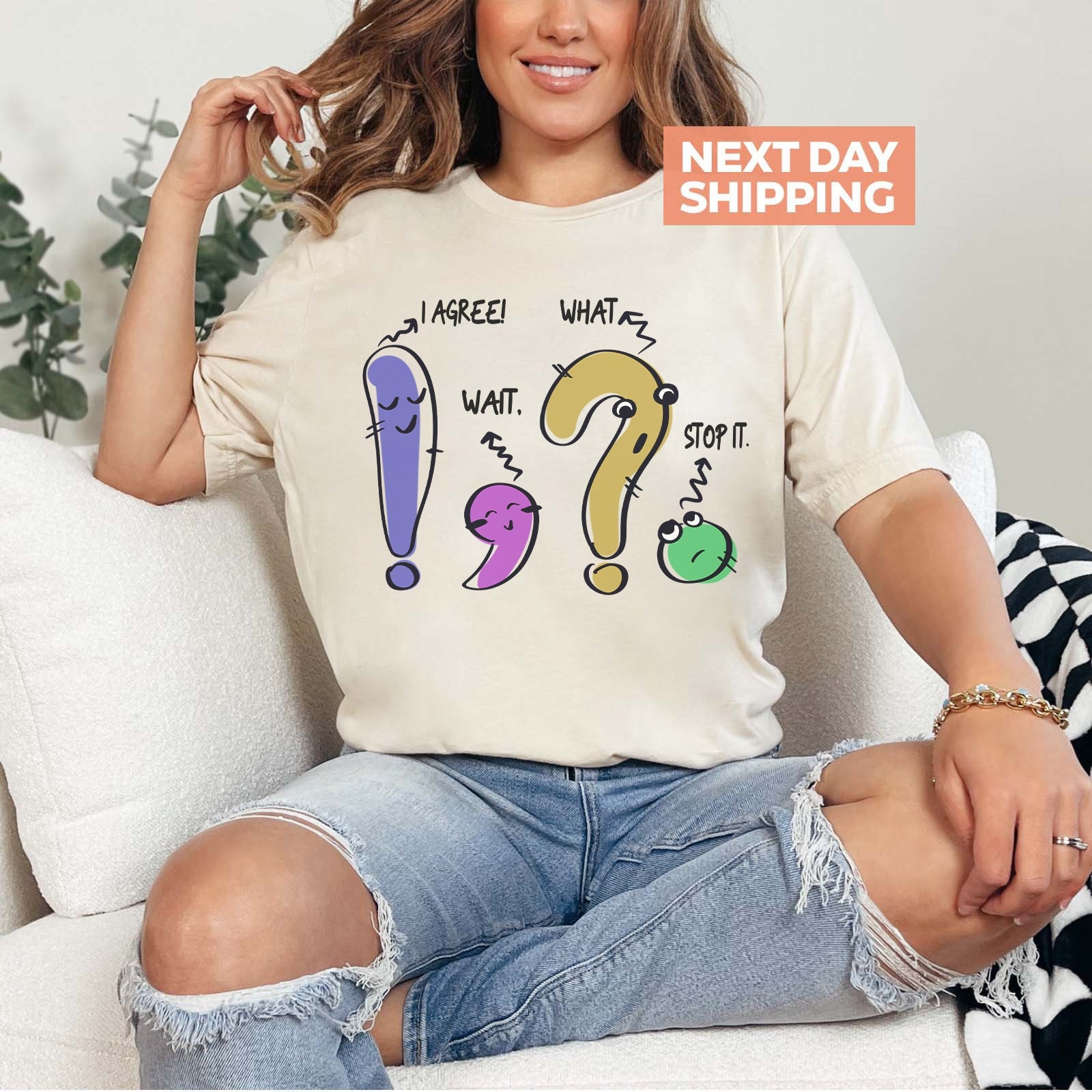 Funny Grammar Teacher Shirt, Wait What Stop It I Agree Shirt ...