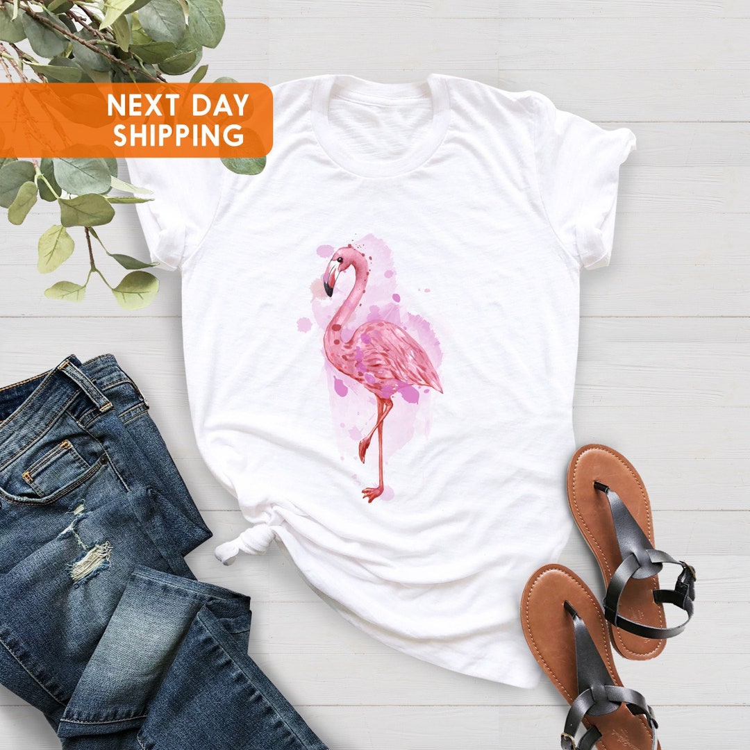 Watercolor Flaming Shirt, Flamingo Shirt Gift, Women's Flamingo Shirt ...