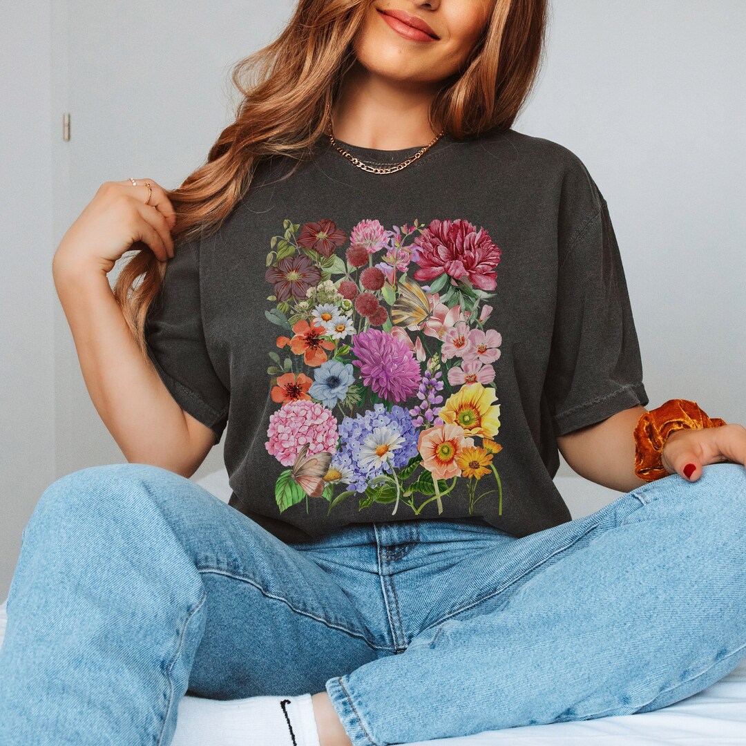 Boho Wildflowers Cottagecore Shirt, Floral Comfort Colors® Shirt ...