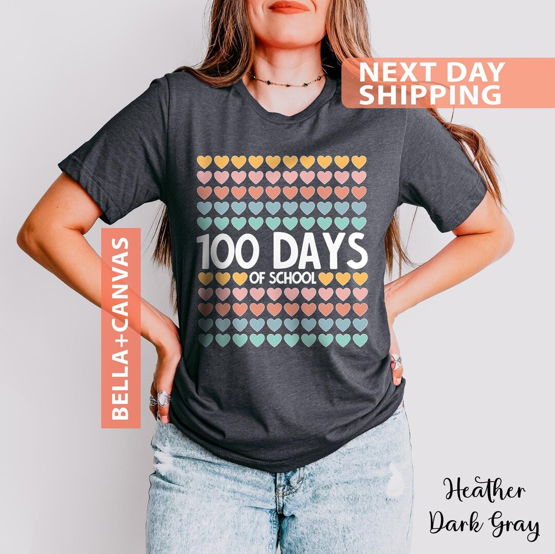 100 Days of Hearts Shirt, 100 Days of School Shirt, 100 Hearts Shirt ...
