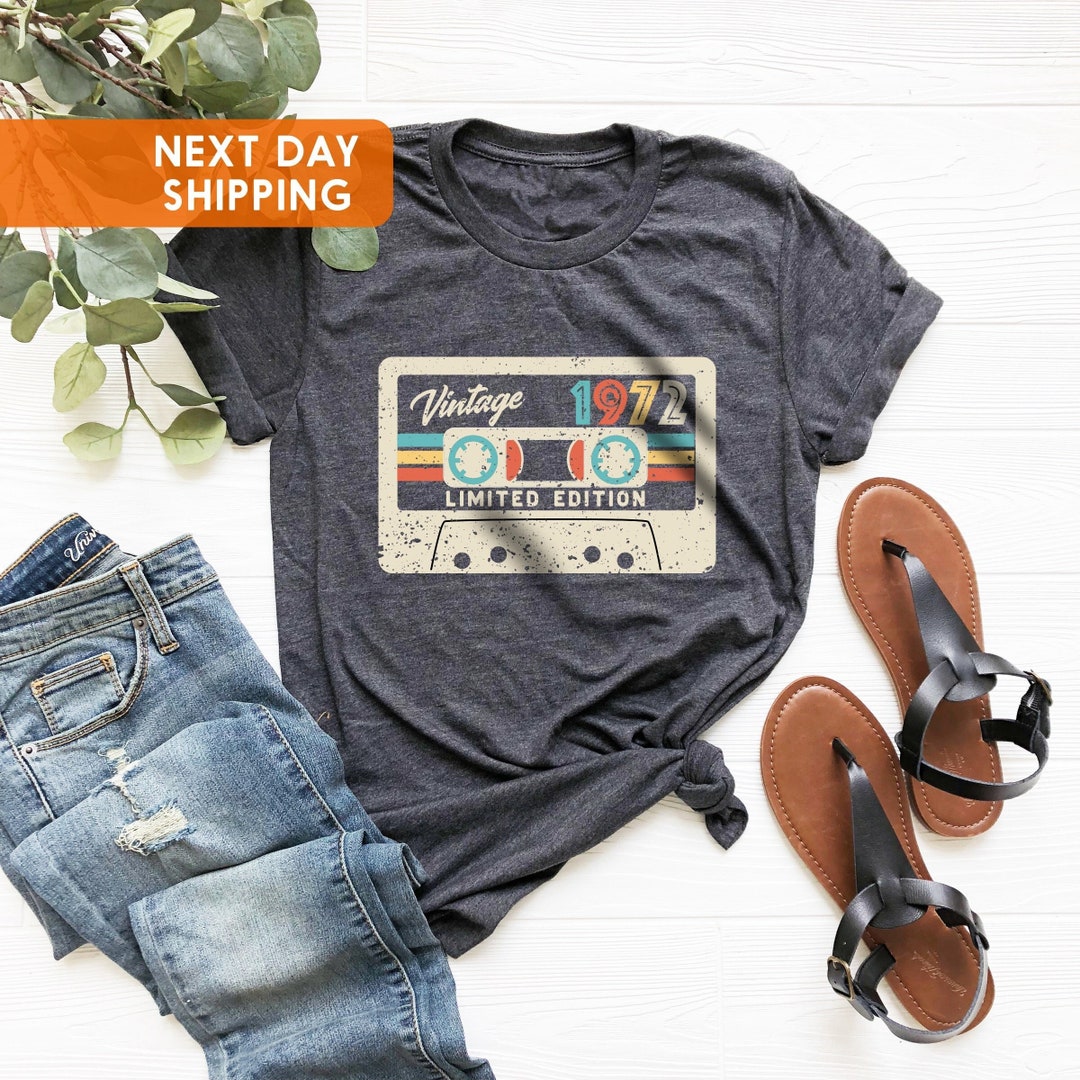 54th Birthday Shirt, Vintage 1972 Limited Edition Cassette T-shirt ...