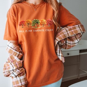Comfort Colors® Fall is My Favorite Color Shirt, Autumn Tree Line Shirt ...