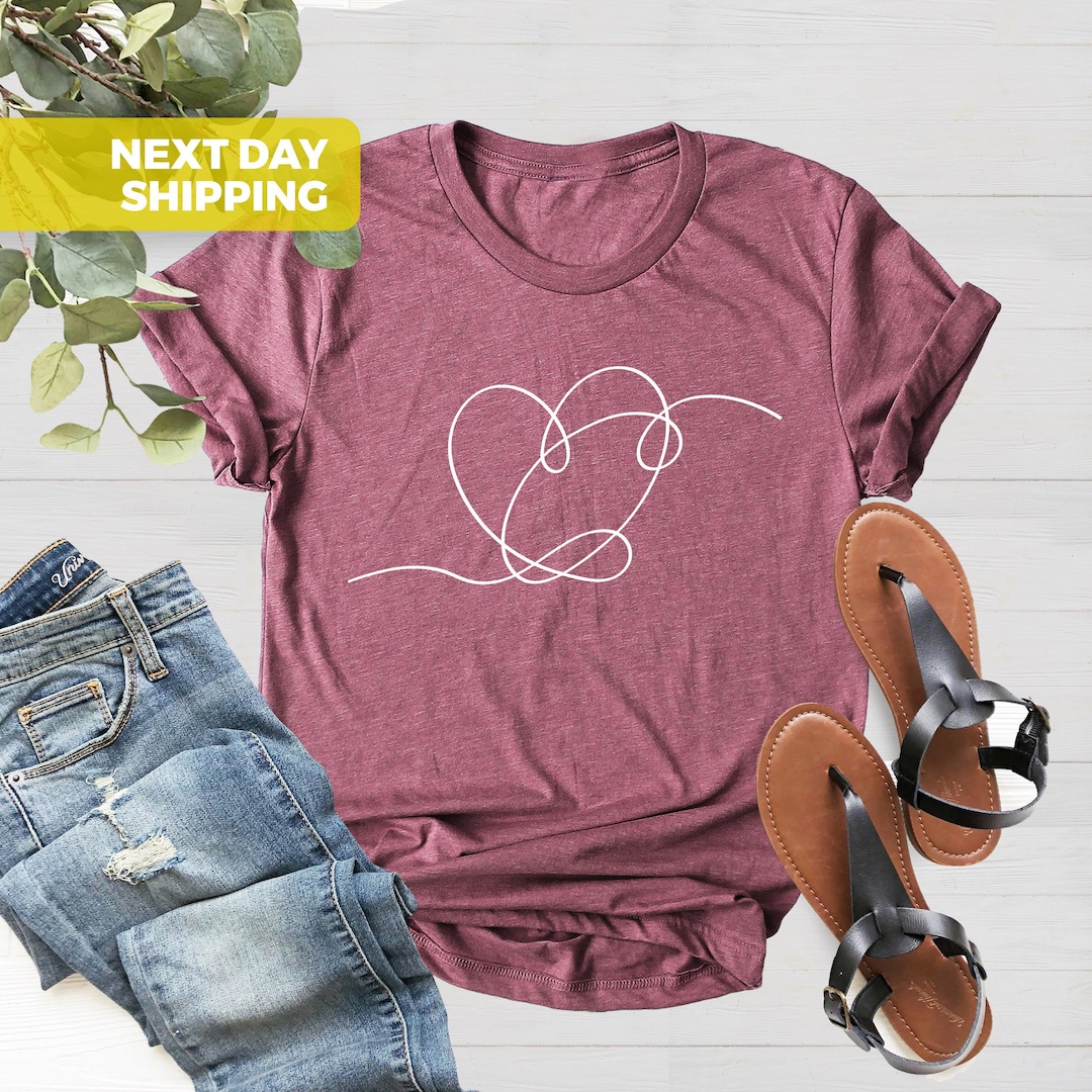 Love Heart Shirt, Love Shirt, Heart Shirt, Cotton Tee, Love Shirt, Love ...