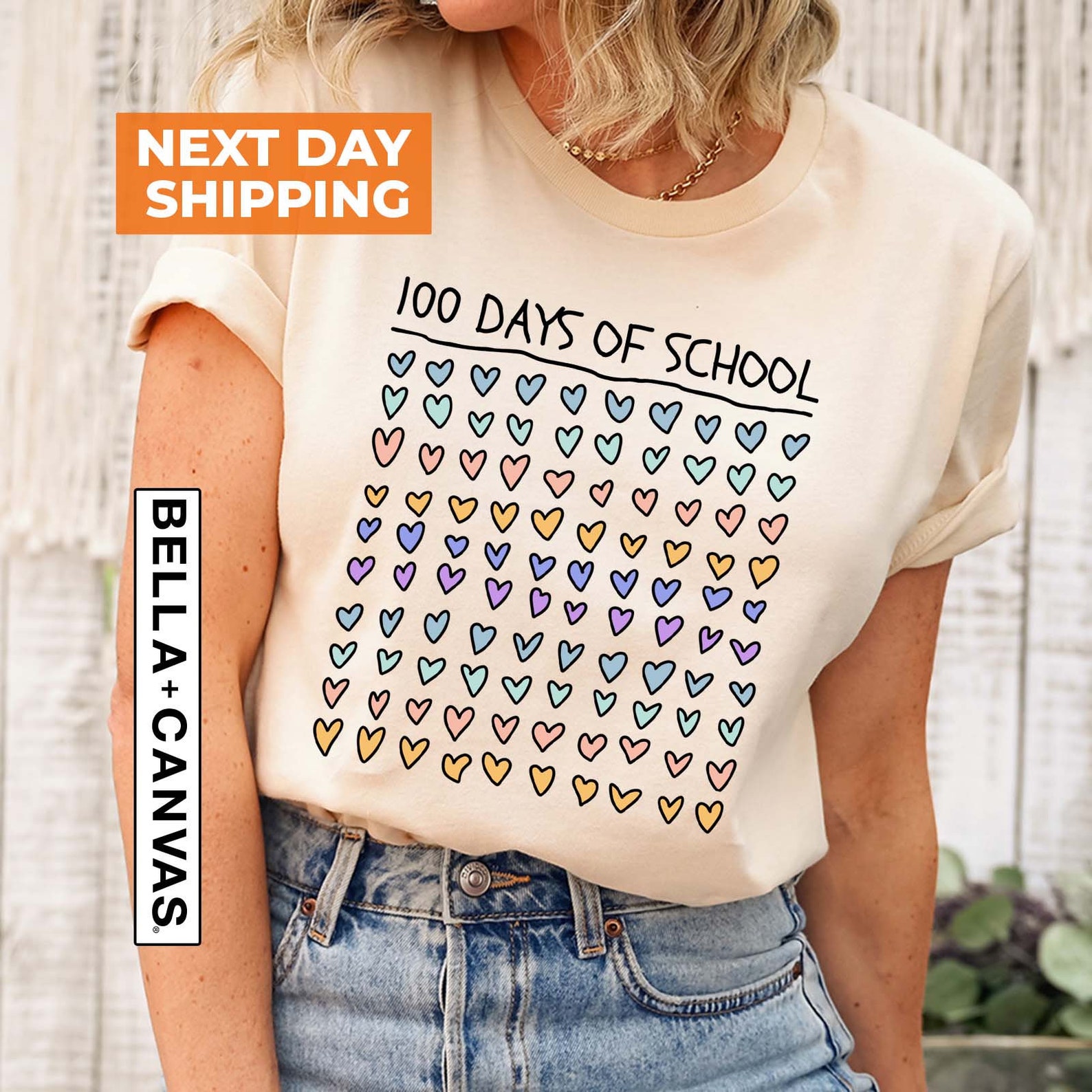 100 Days of School Shirt, Cute Hearts Shirt, 100 Days of Hearts Shirt ...
