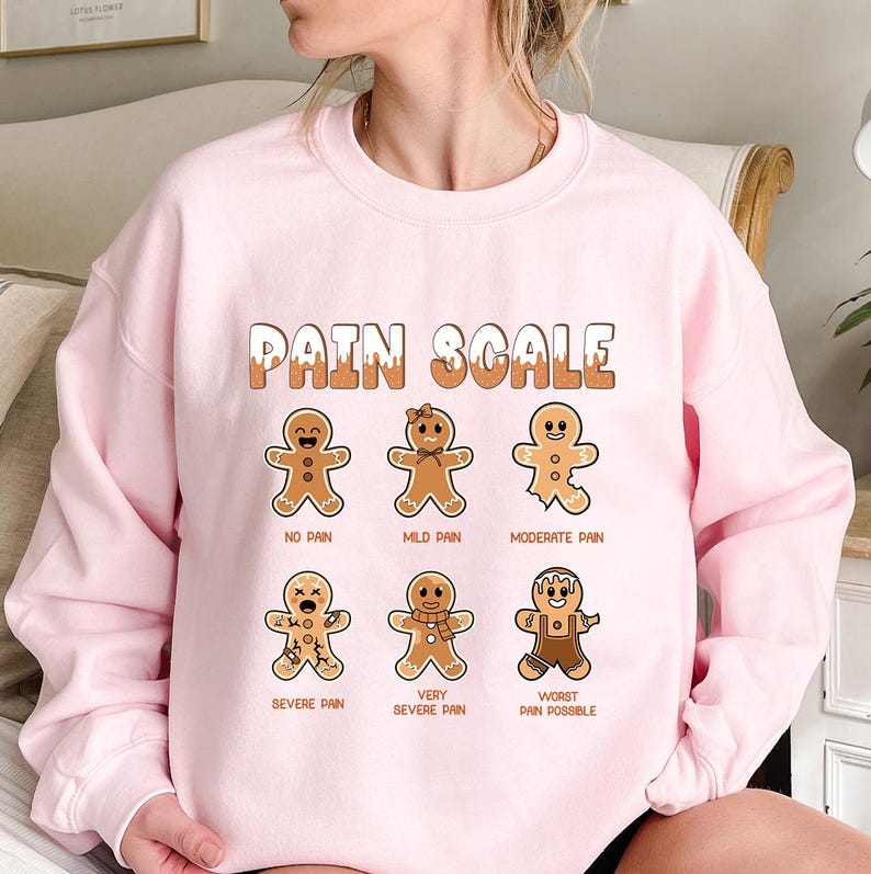 Funny Pain Scale Shirt, Christmas Nurse Shirt, Gingerbread Nurse ...