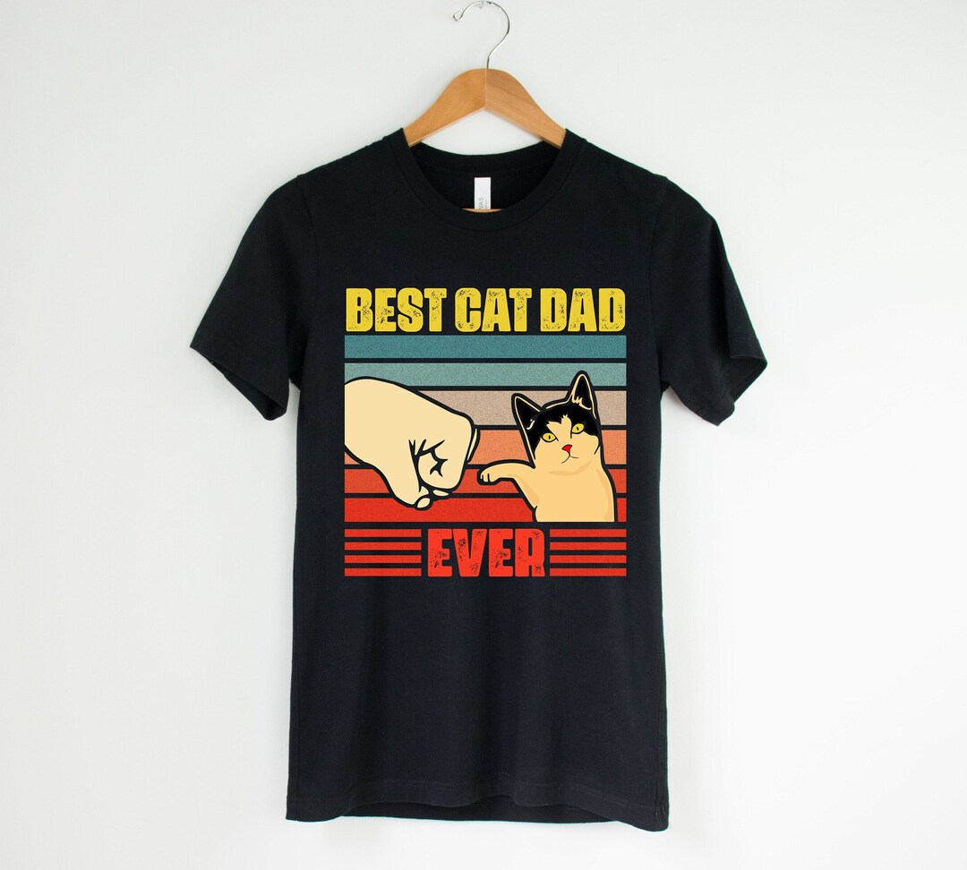 Best Cat Dad Shirt, Father's Day Funny Men T-shirt, Cat Father Shirt ...