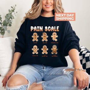 Funny Pain Scale Shirt, Christmas Nurse Shirt, Gingerbread Nurse ...