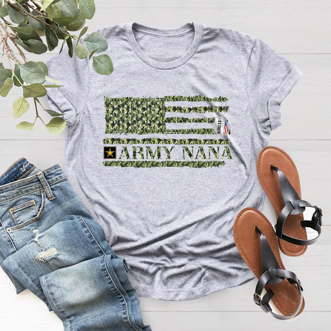 US Camo Flag Proud Army Mom Shirt, Military Mom Shirt, Personalized ...