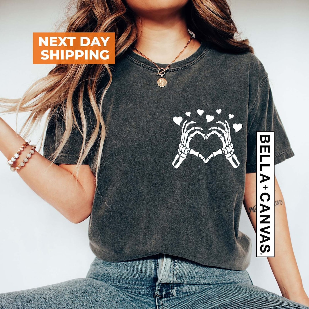 Skeleton Hand Heart Shirt, Valentines Day Shirt, Skeleton Hand Tee ...