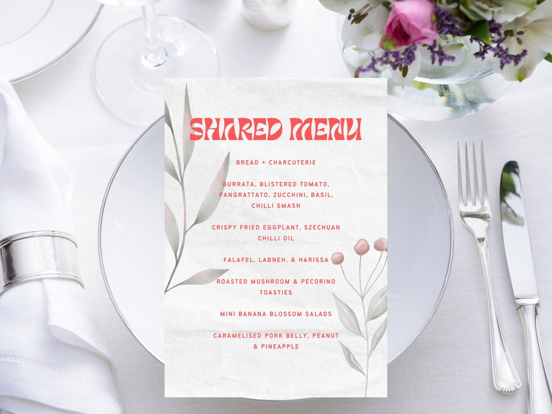 Classy Personalised Lunch Menu, Fully Editable Canva Template - Etsy