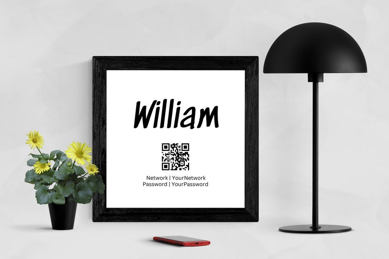 QR Code Sign, QR Code Wifi Sign, QR Wifi, Wifi Sign, Wifi Password Sign ...