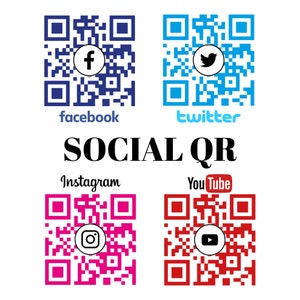 Social QR Code | Download QR Code | Printable QR Code - Etsy