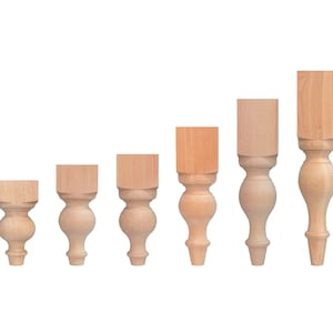Turned Wood Legs, Set of 4, Furniture Legs Wood, Bed Legs, Wooden Bench ...