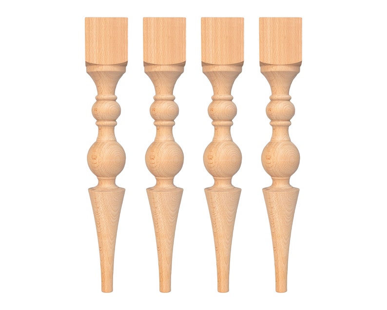 Turned Table Legs Set of 4 Dining Table Legs Kitchen Island - Etsy