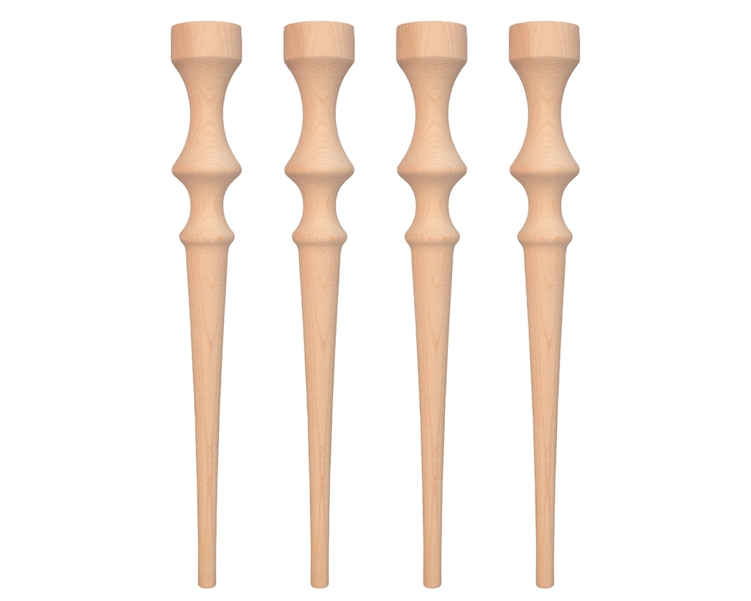 Turned Table Legs Wood, Set of 4, Dining Table Legs, Island Legs ...