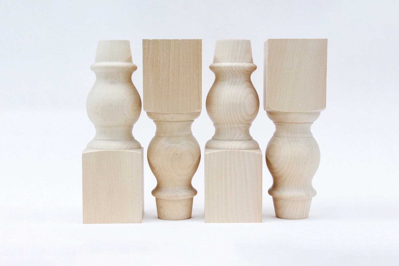 Turned Wood Legs Set of 4 Furniture Legs Wood Bed Legs - Etsy