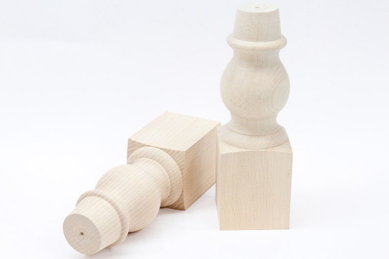 Turned Wood Legs Set of 4 Furniture Legs Wood Bed Legs - Etsy