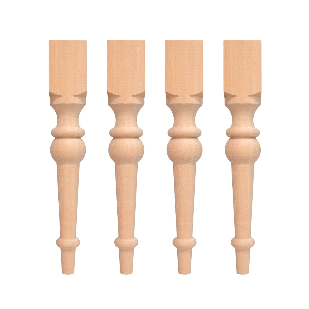 Table Legs Wood, Set of 4, Furniture Legs, Turned Table Legs, Chair ...