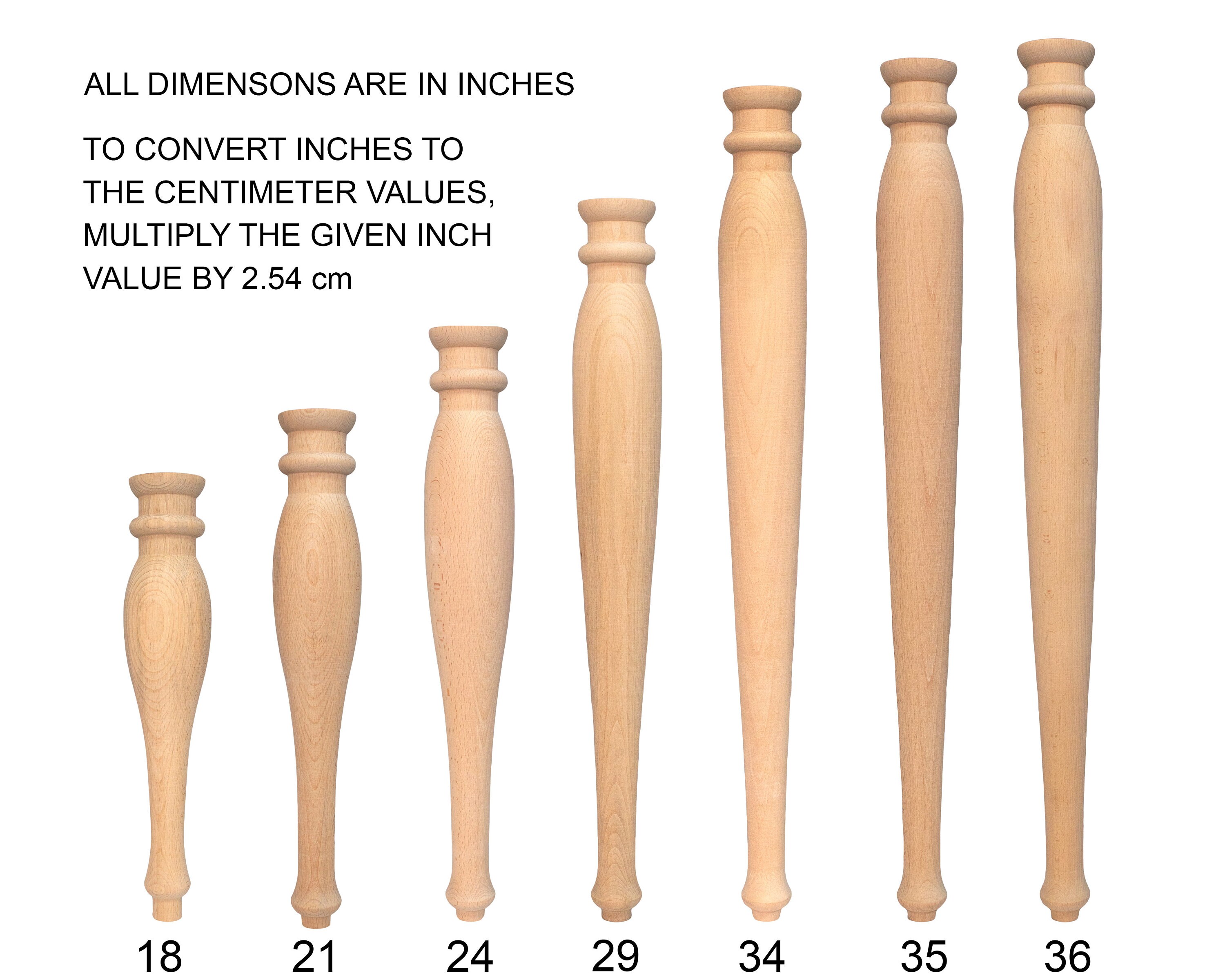 Table Legs, Set of 4, Turned Table Legs, Wood Table Legs, Dining Table ...